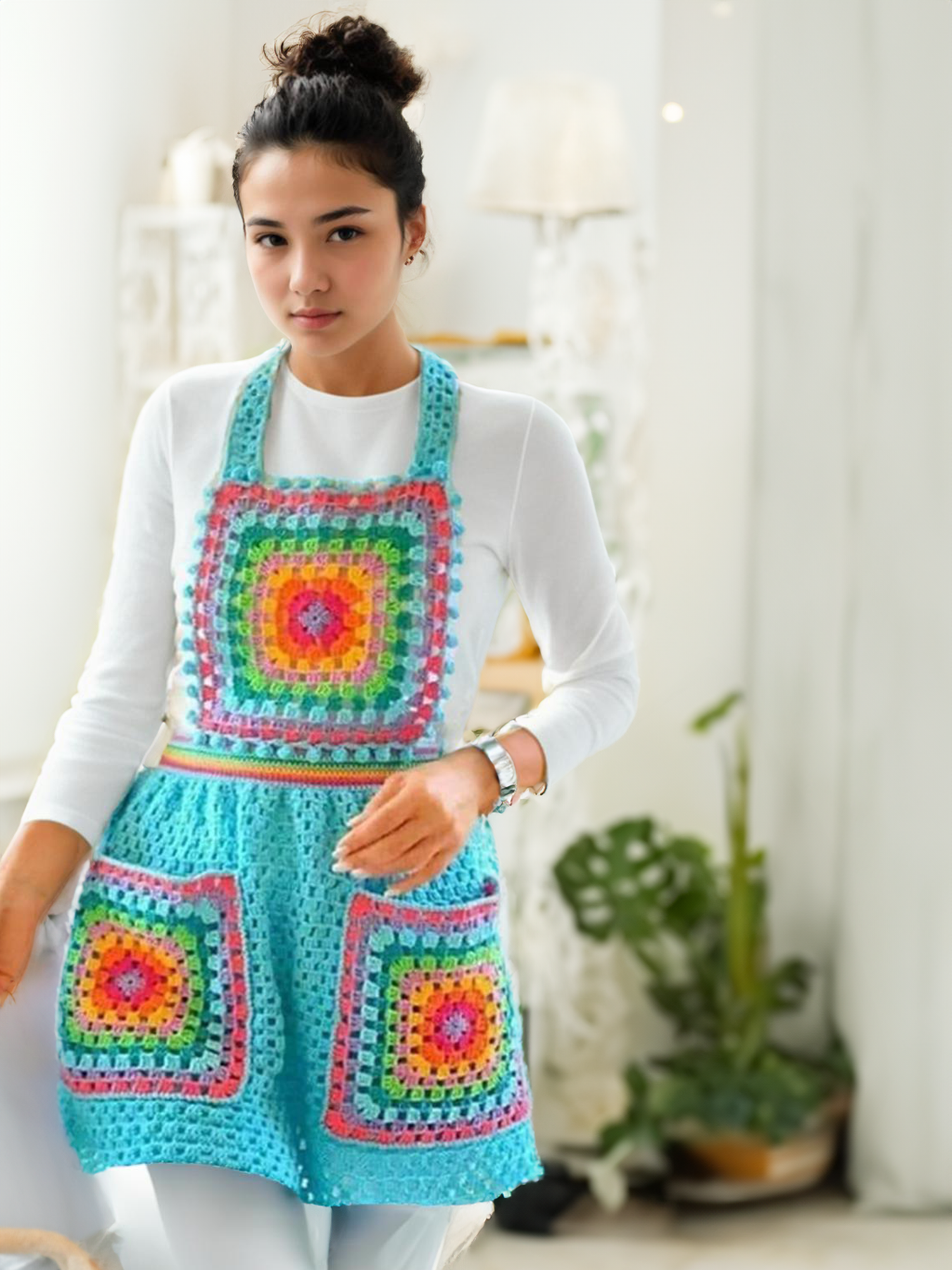 Retro Granny Square Apron – MON CROCHET