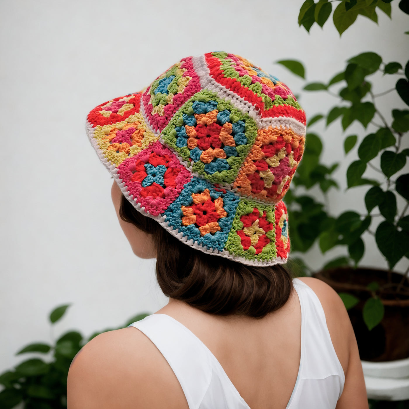 Colorblast Granny Square Bucket Hat – MON CROCHET