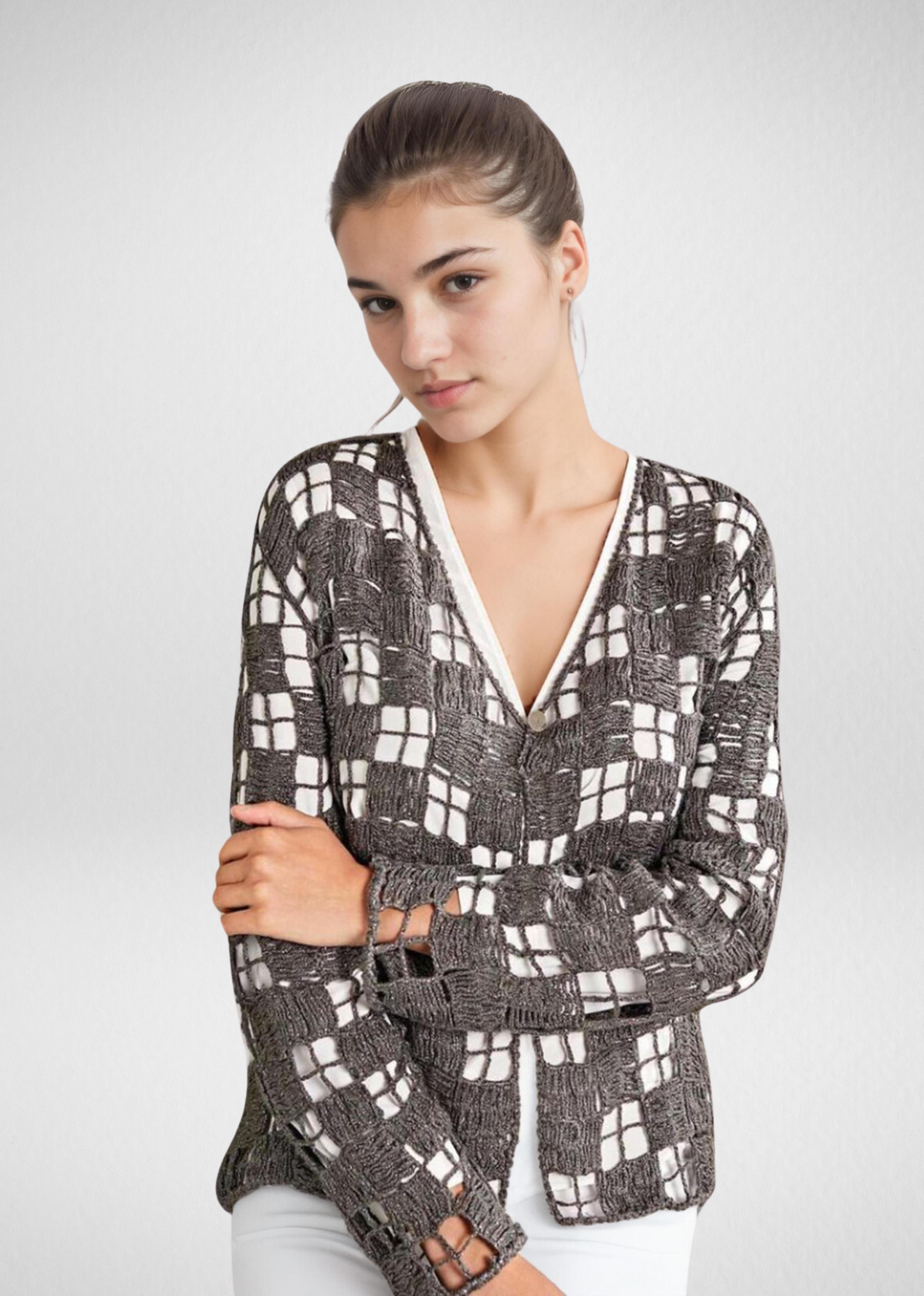 Modern Abstract Square Cardigan – MON CROCHET